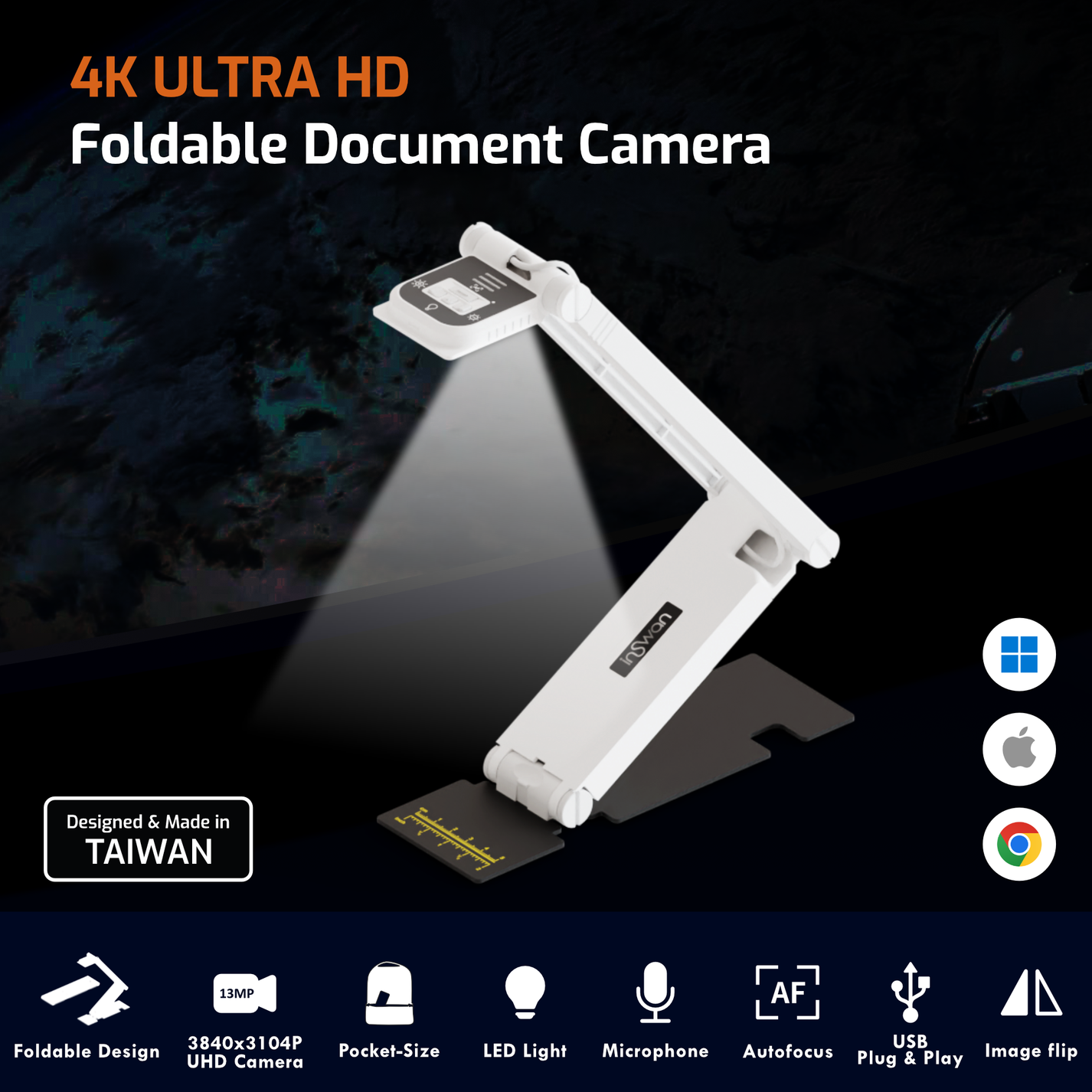 NEW! Inswan INS-Flip4 4K USB Foldable Document Camera – Official Store ...